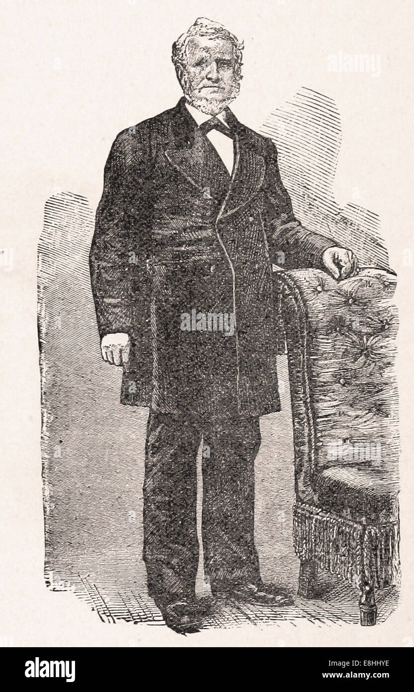 Portrait of President Taylor - Engraving - XIX th Century Stock Photo ...