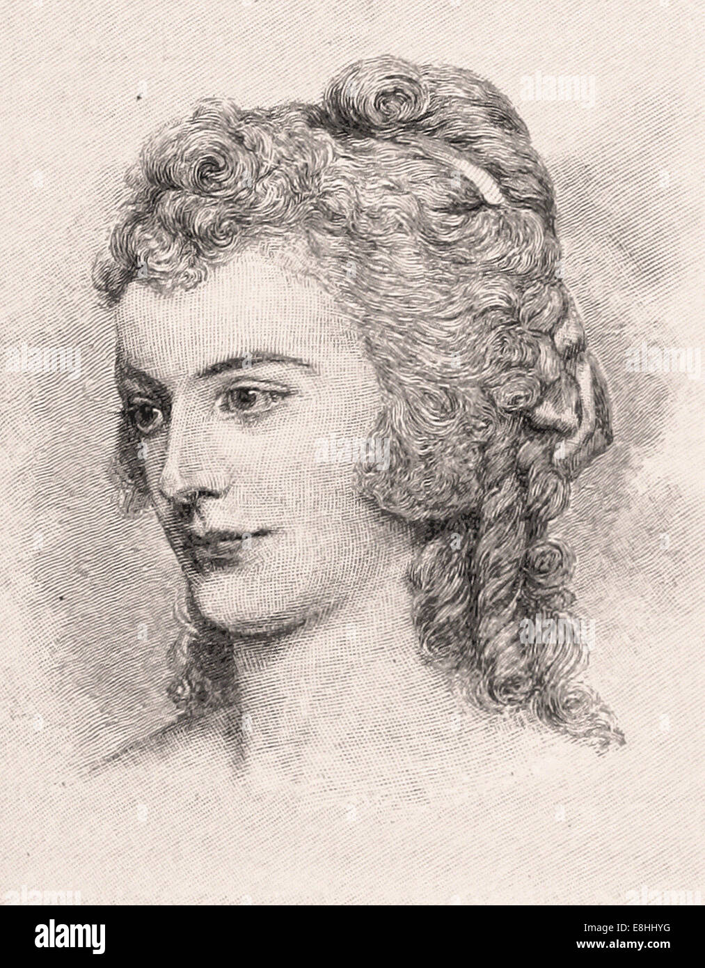 Portrait of mrs bingham engraving xix th century hi-res stock ...