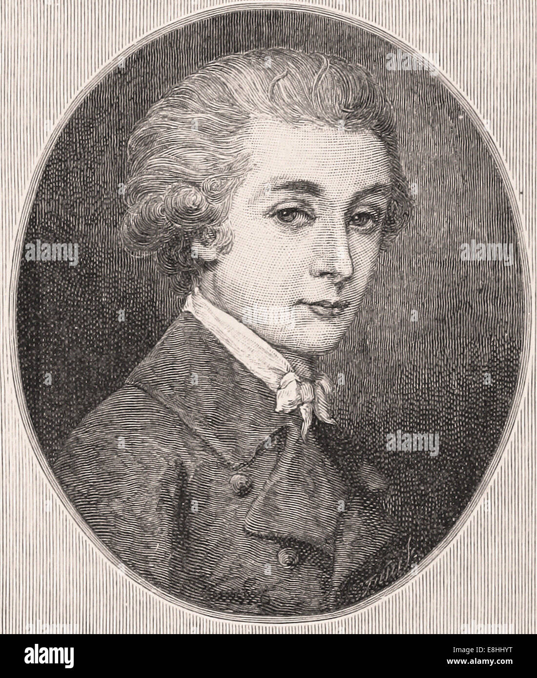 Portrait of count fersen engraving xix th century hi-res stock ...