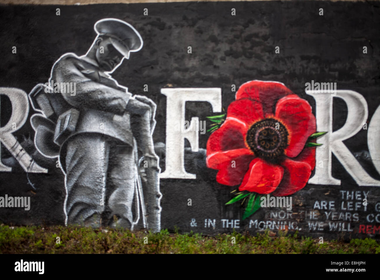 Street art remembrance mural in Sheffield UK Stock Photo - Alamy