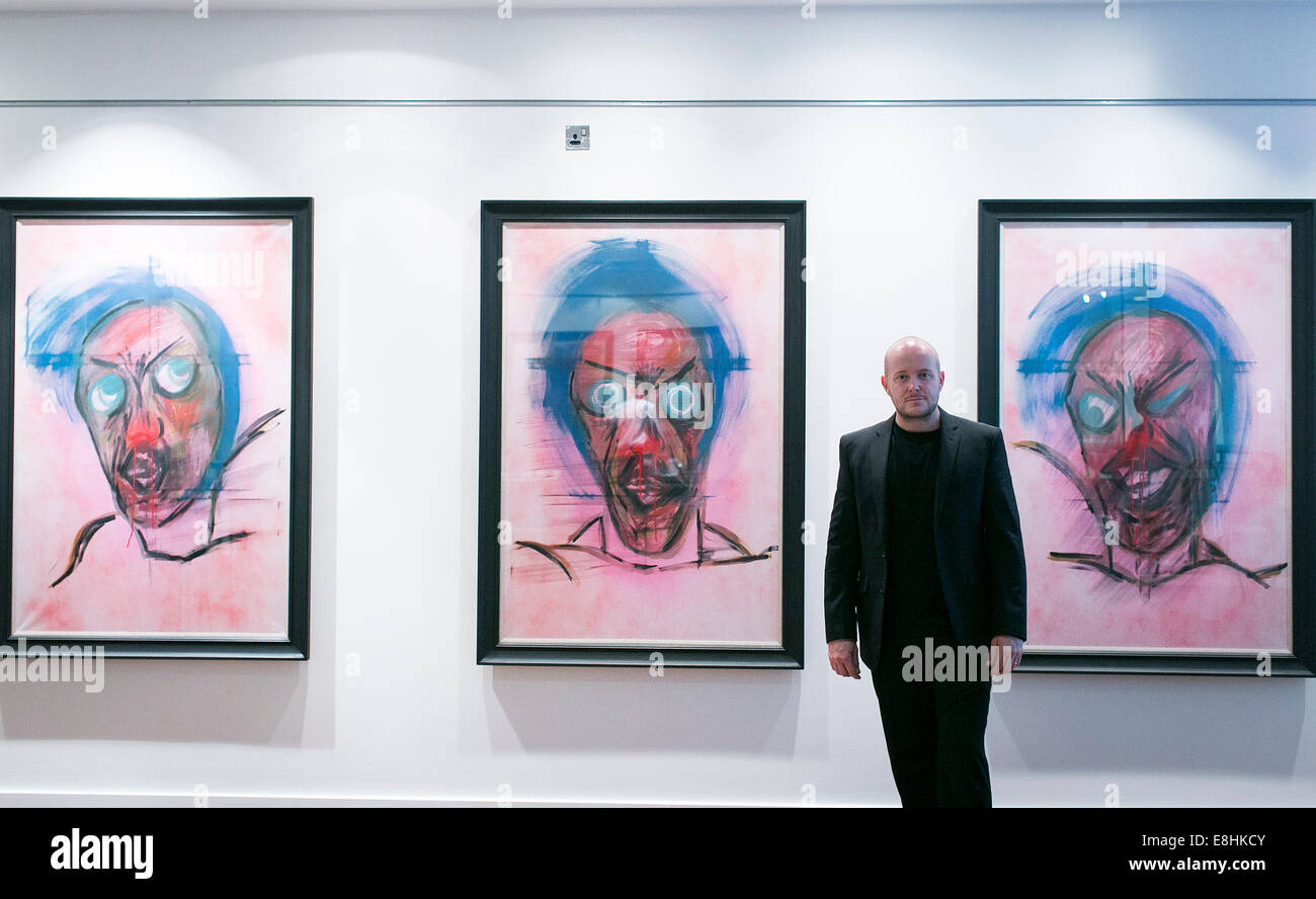 Lincoln Townley , partner of Denise Welch, with his dramatic artworks ...