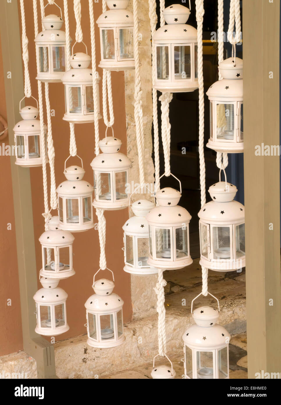 Hanging greek lamps hi-res stock photography and images - Alamy