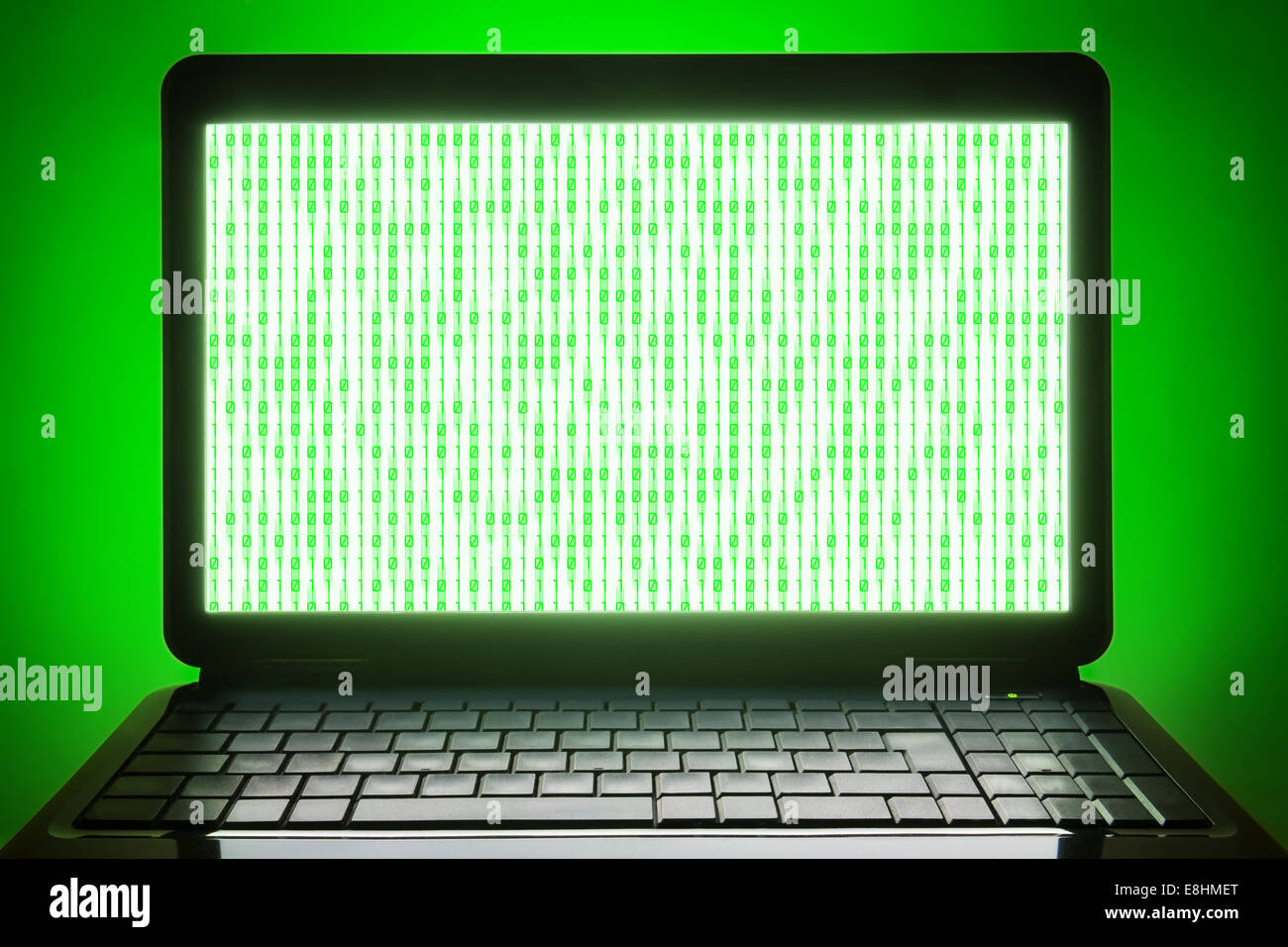 hacked black laptop blank screen and no sign keyboard Stock Photo - Alamy