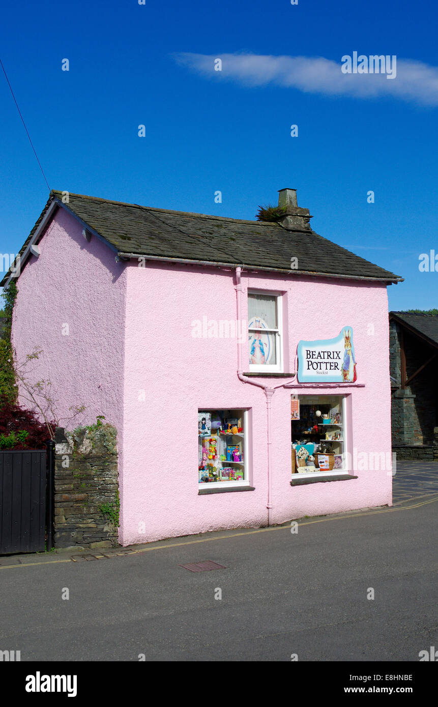 England hawkshead beatrix potter shop cumbria lake hi-res stock ...