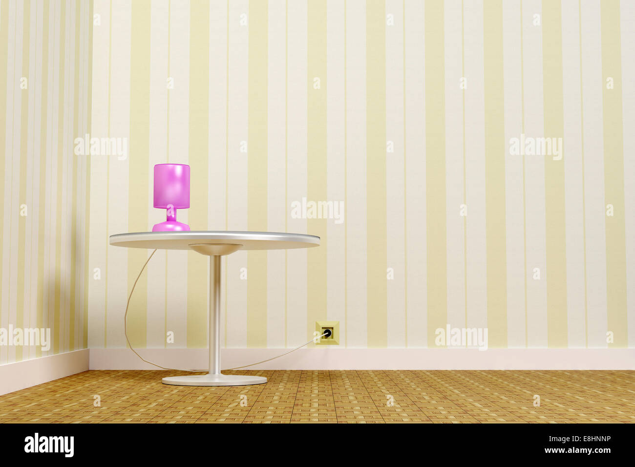 modern interior scene with a lamp and table design 3d Stock Photo - Alamy