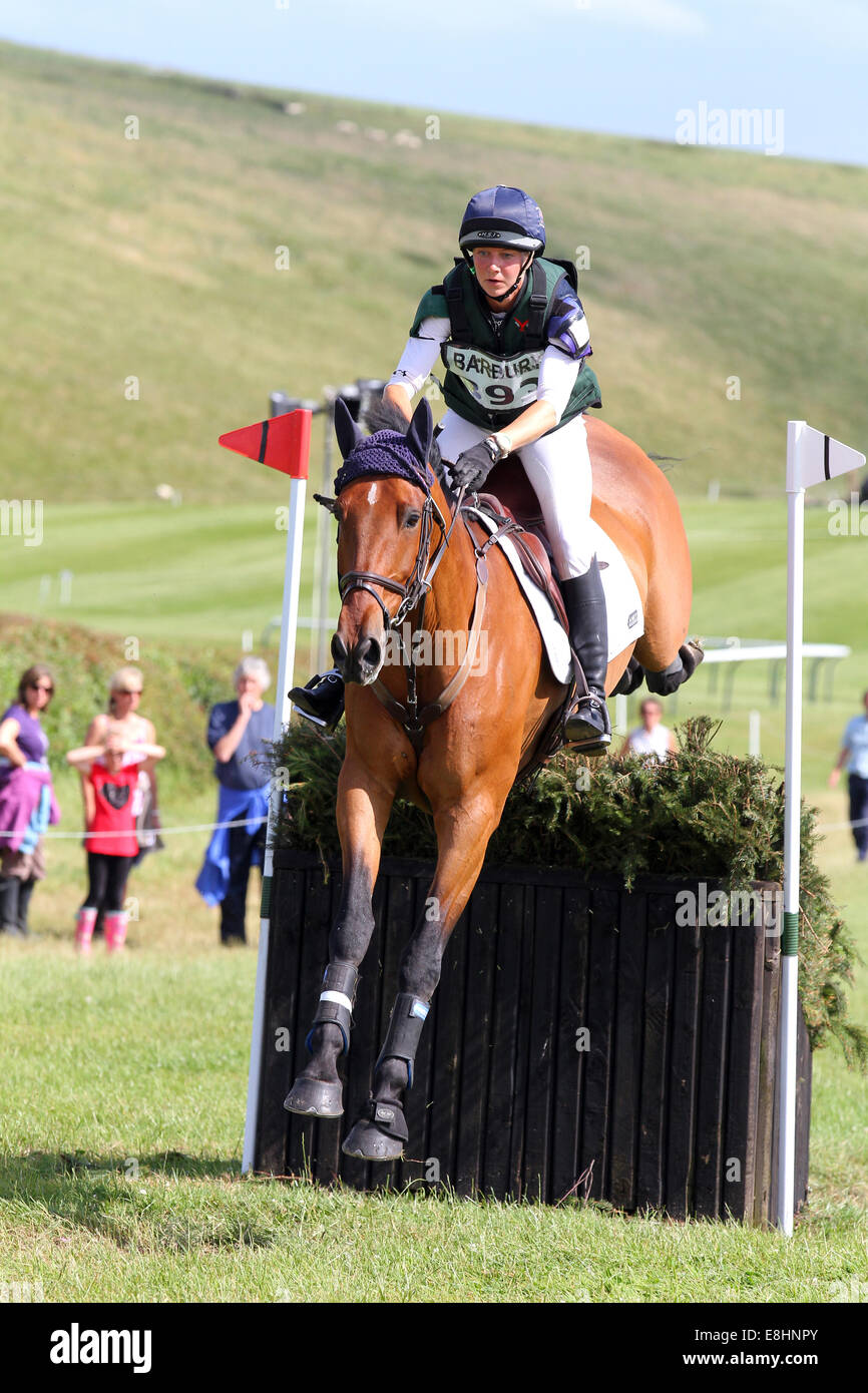 Sharon Hunt on Loughnatousa Fabio at Barbury Castle Horse Trials 2014 ...