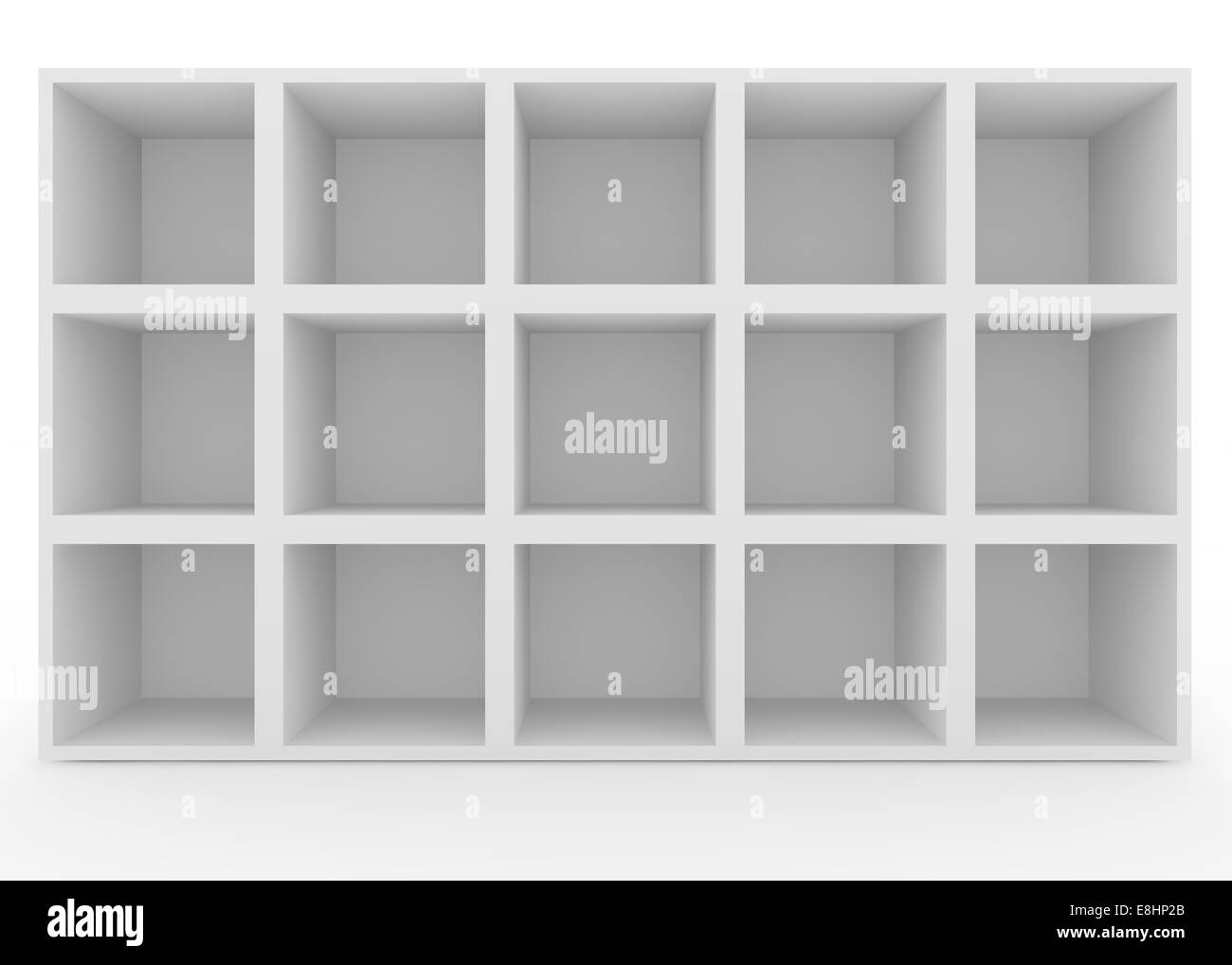 Empty white shelves with no lighting. Isolated background Stock Photo ...