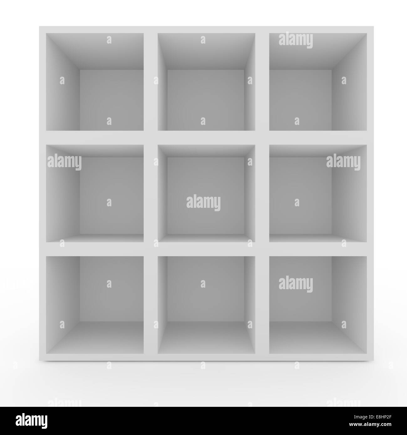 Empty white shelves with no lighting. Isolated background Stock Photo ...