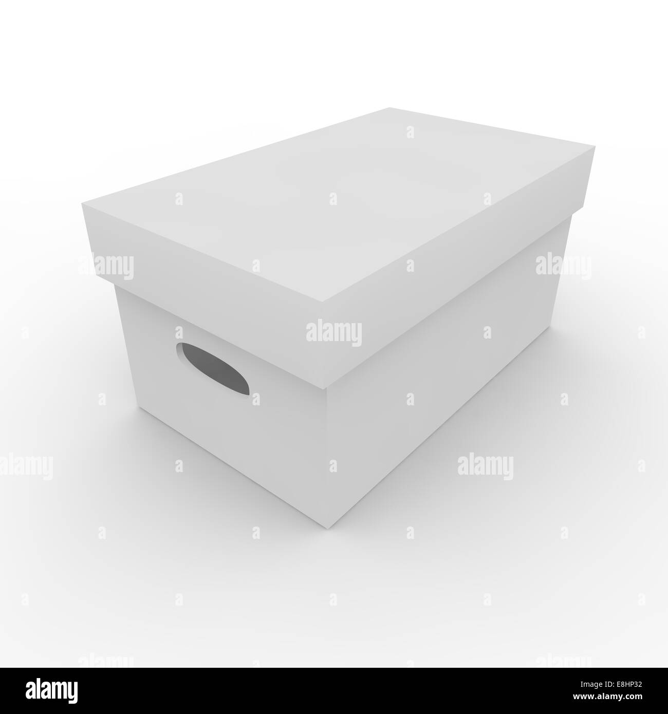 White empty box for storing things and objects. Isolated background ...