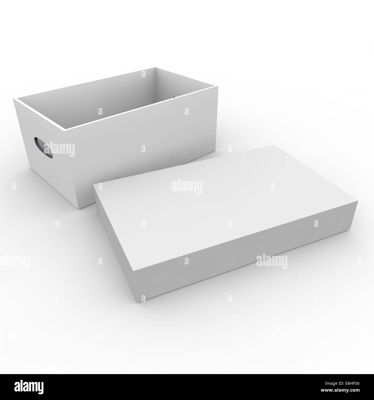 White empty box for storing things and objects. Isolated background ...