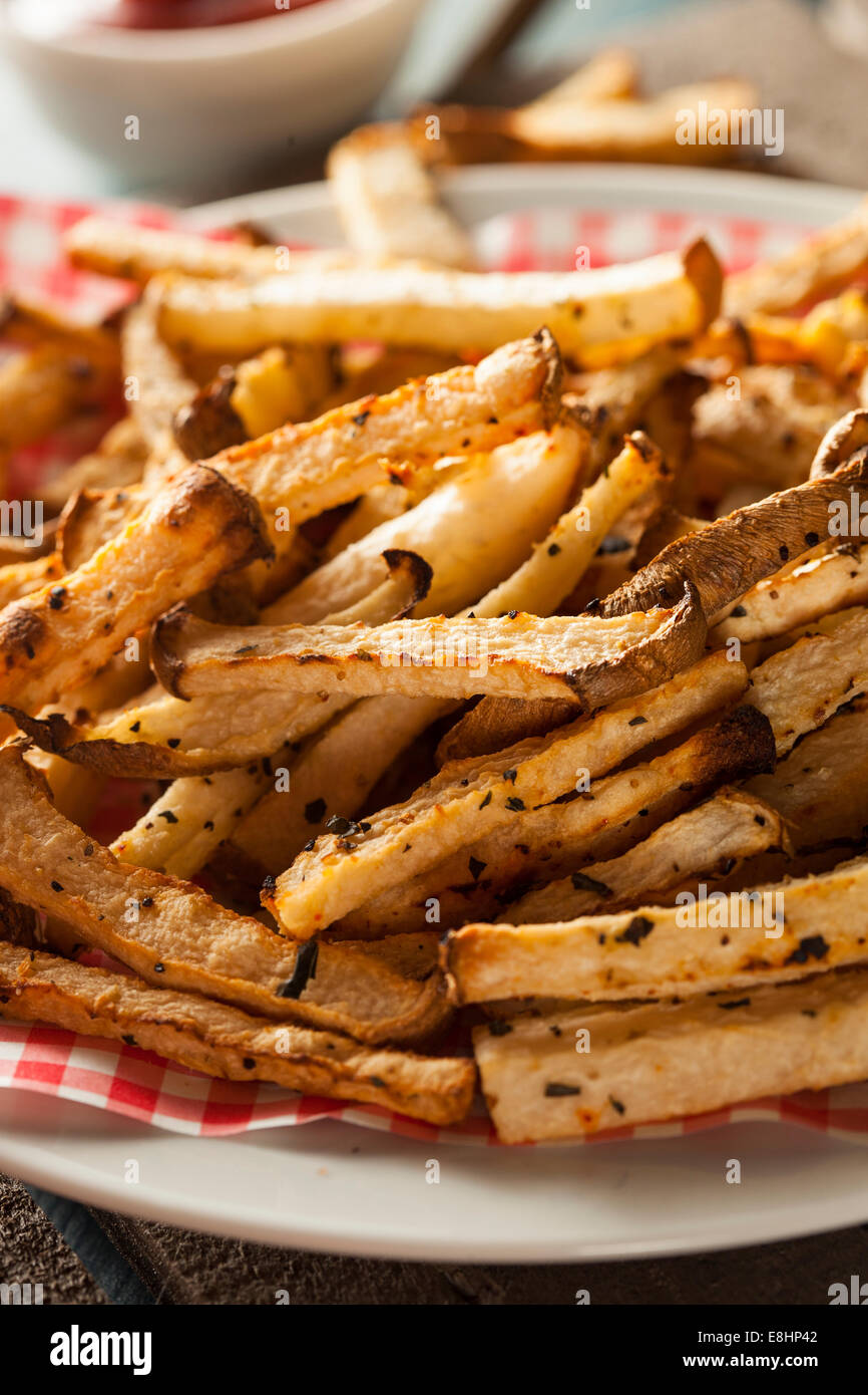 Healthy Organic Jicama Fries with Salt and Pepper Stock Photo - Alamy