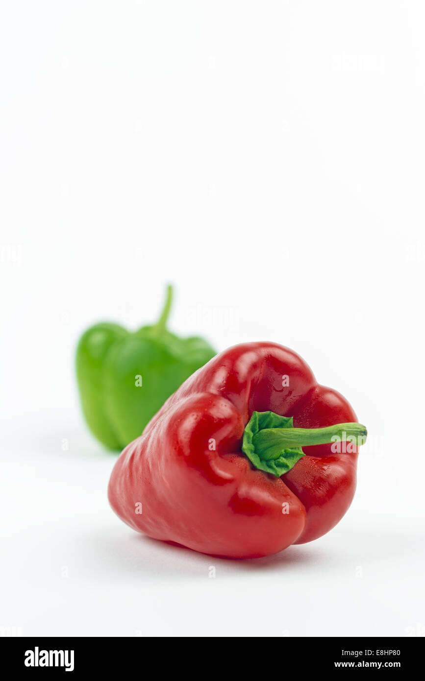 Peppers white background Cut Out Stock Images & Pictures - Alamy