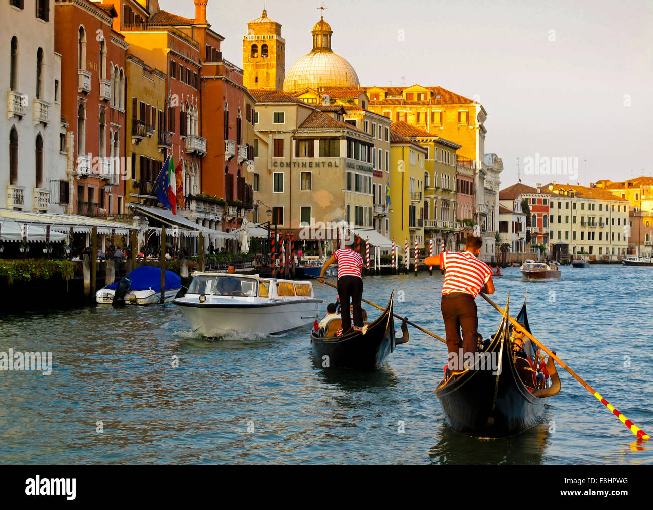 View of the Grand Canal which flows through the city centre in Venice ...