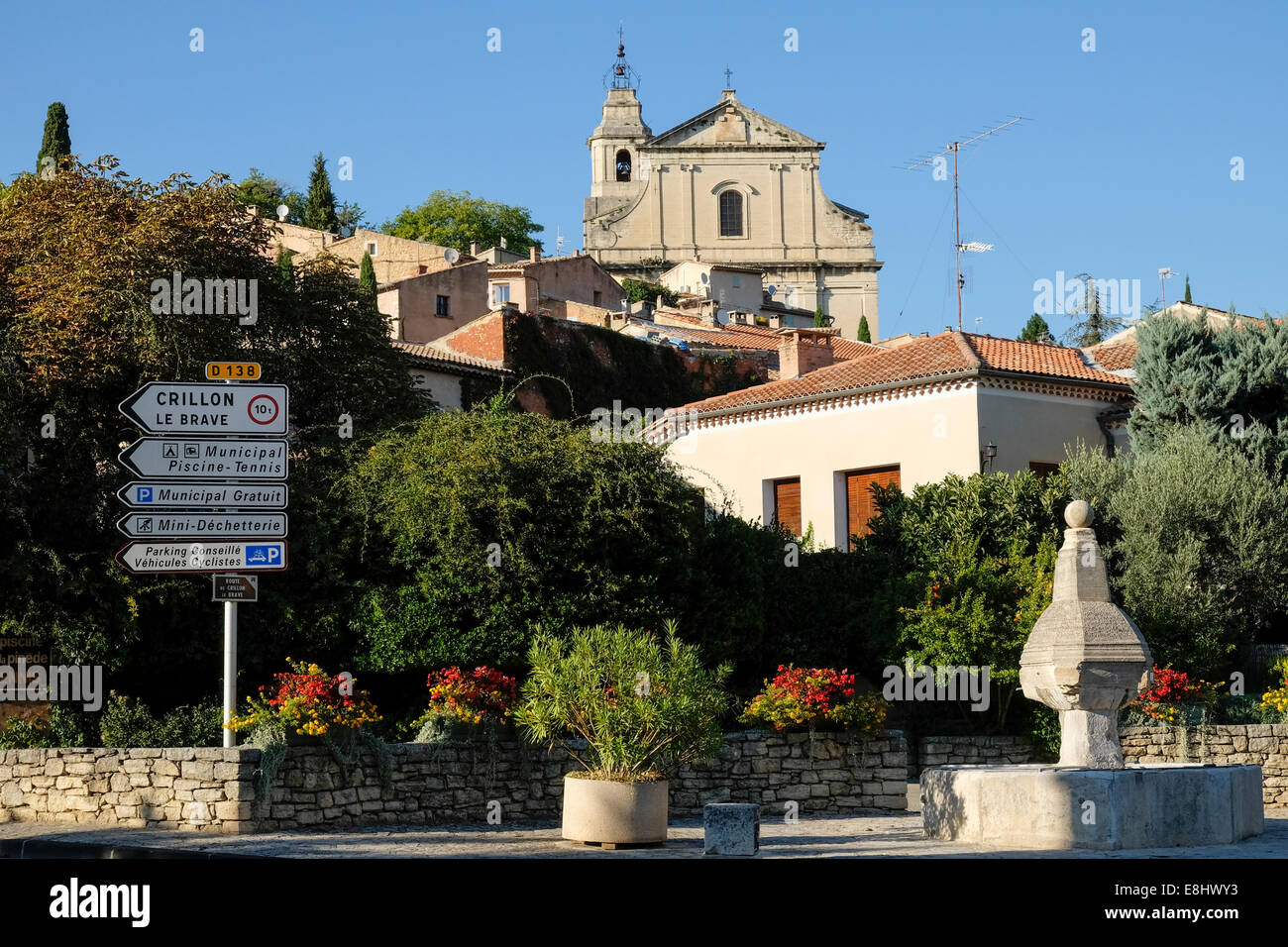Direction signs in the village of Bedoin, Provence, Italy Stock Photo ...