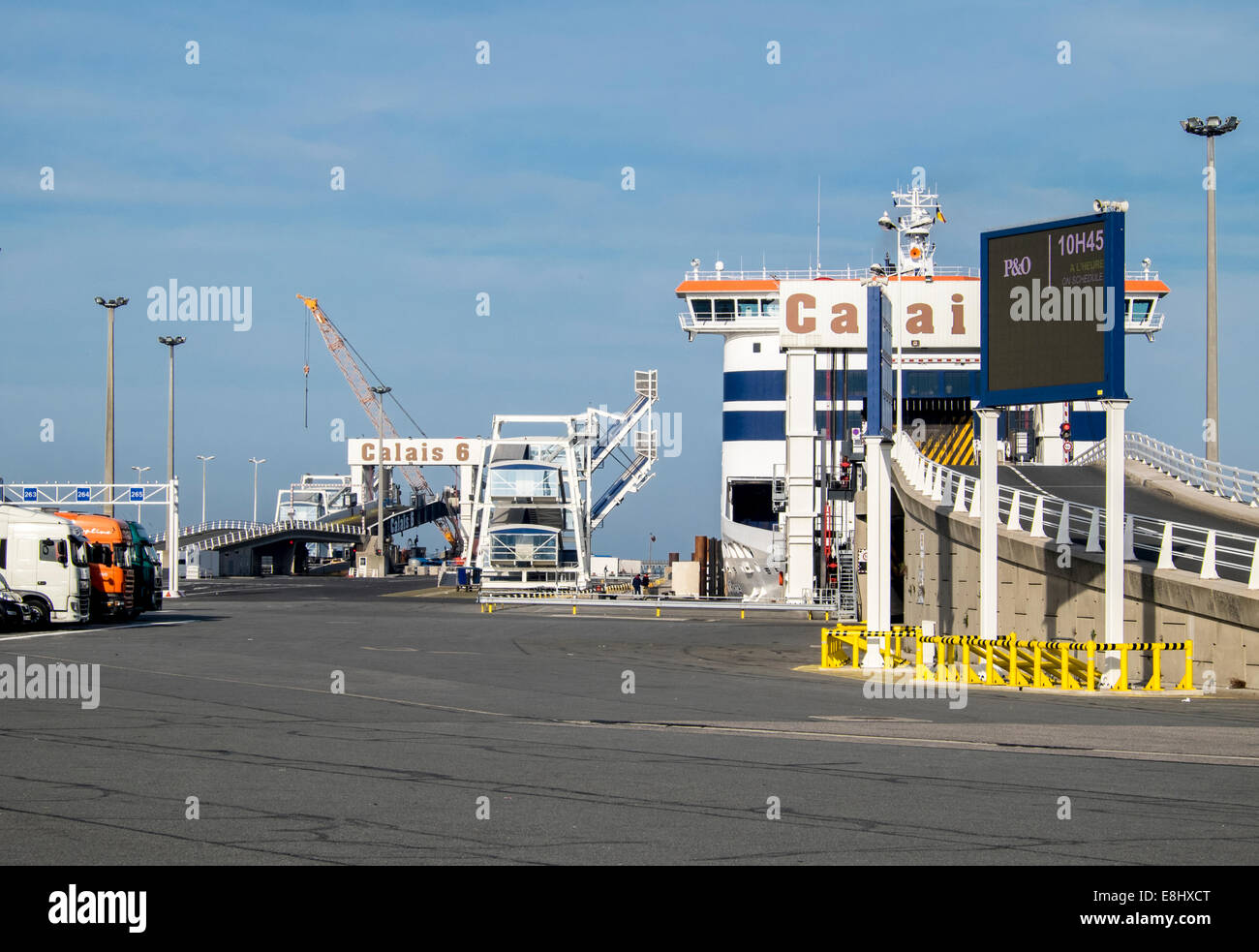 Port of Calais with docking points for ferries and cargo areas, Calais ...