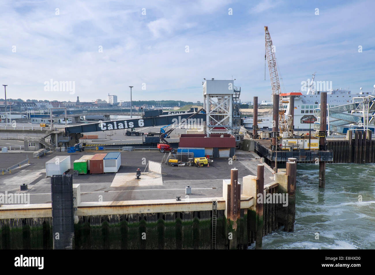 Port of Calais with docking points for ferries and cargo areas, Calais ...