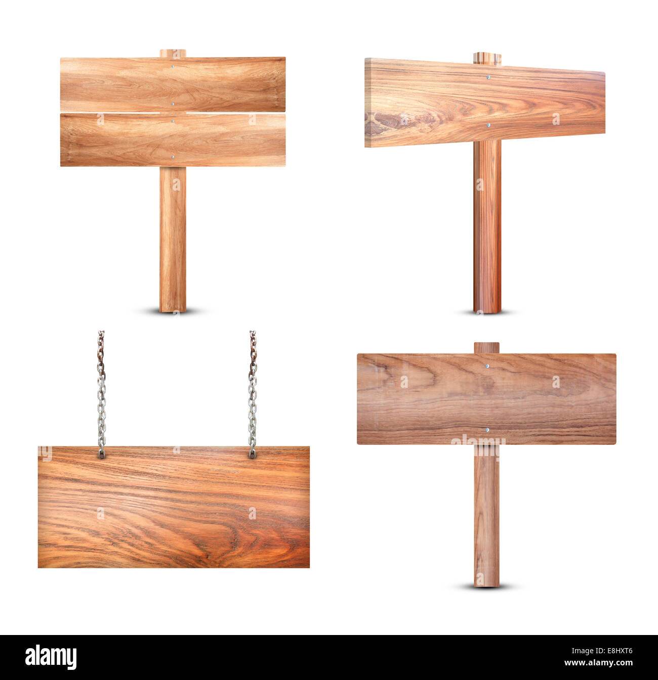 Vintage old wooden sign isolated on a white background Stock Photo - Alamy