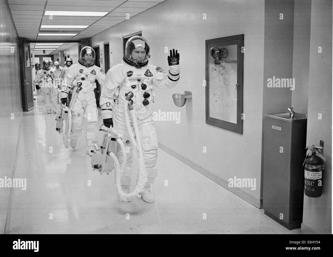 Launched from the kennedy space center Black and White Stock Photos ...