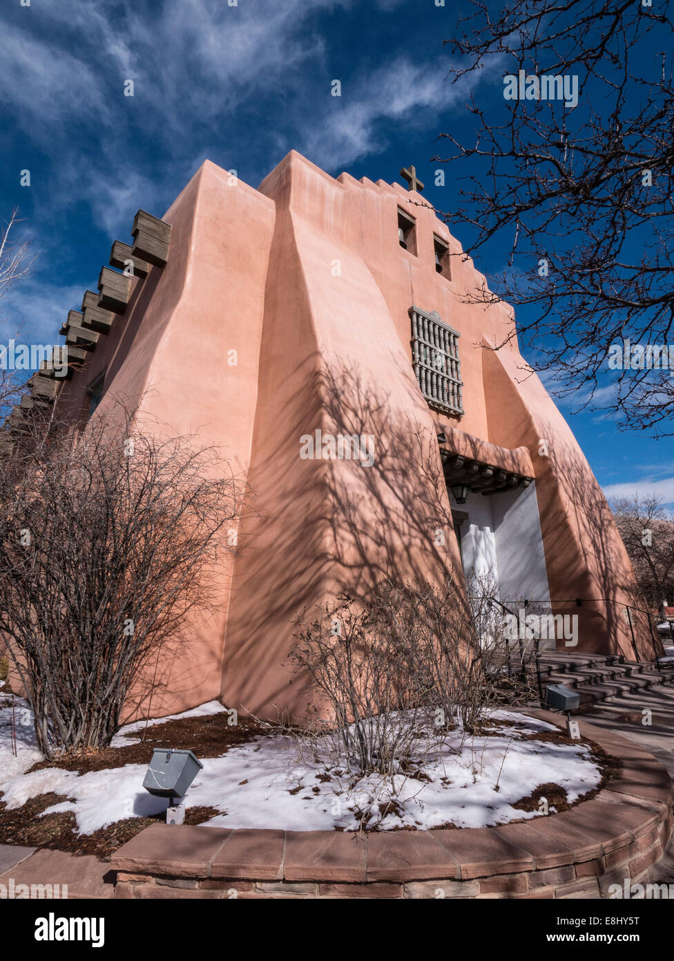 First Presbyterian Church, downtown Santa Fe, New Mexico Stock Photo ...