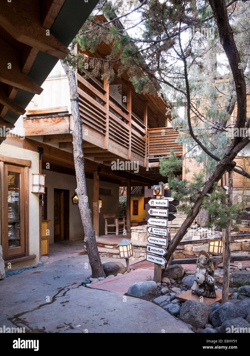 Main buildings, Ten Thousand Waves, Santa Fe, New Mexico Stock Photo ...