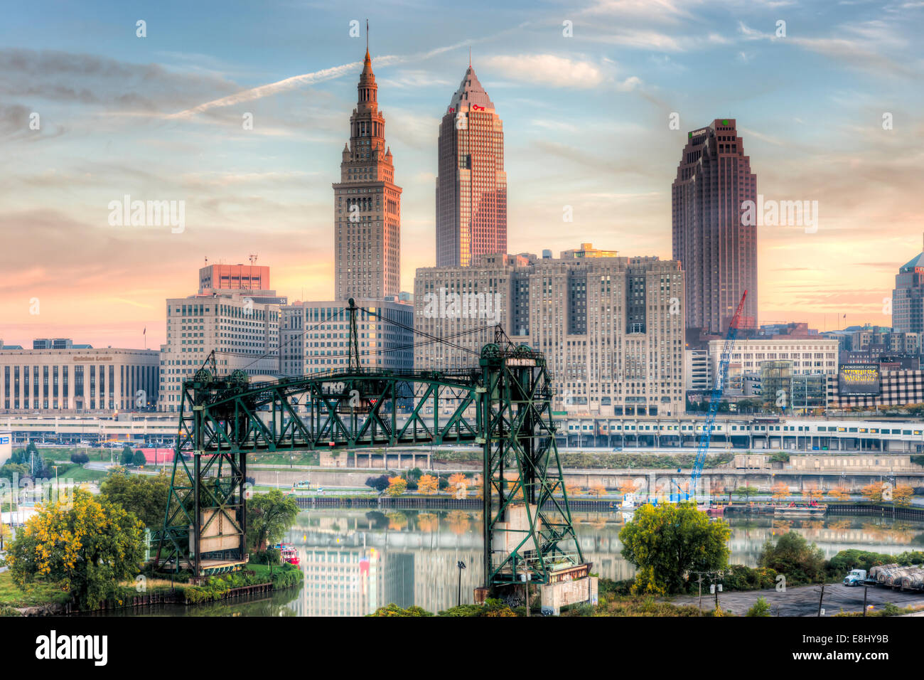 The Terminal Tower and Key Tower dominate the skyline of Cleveland ...