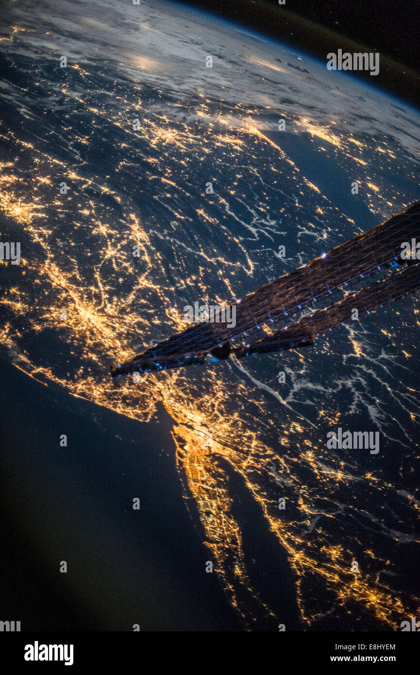 One of three Expedition 37 crew members aboard the International Space ...