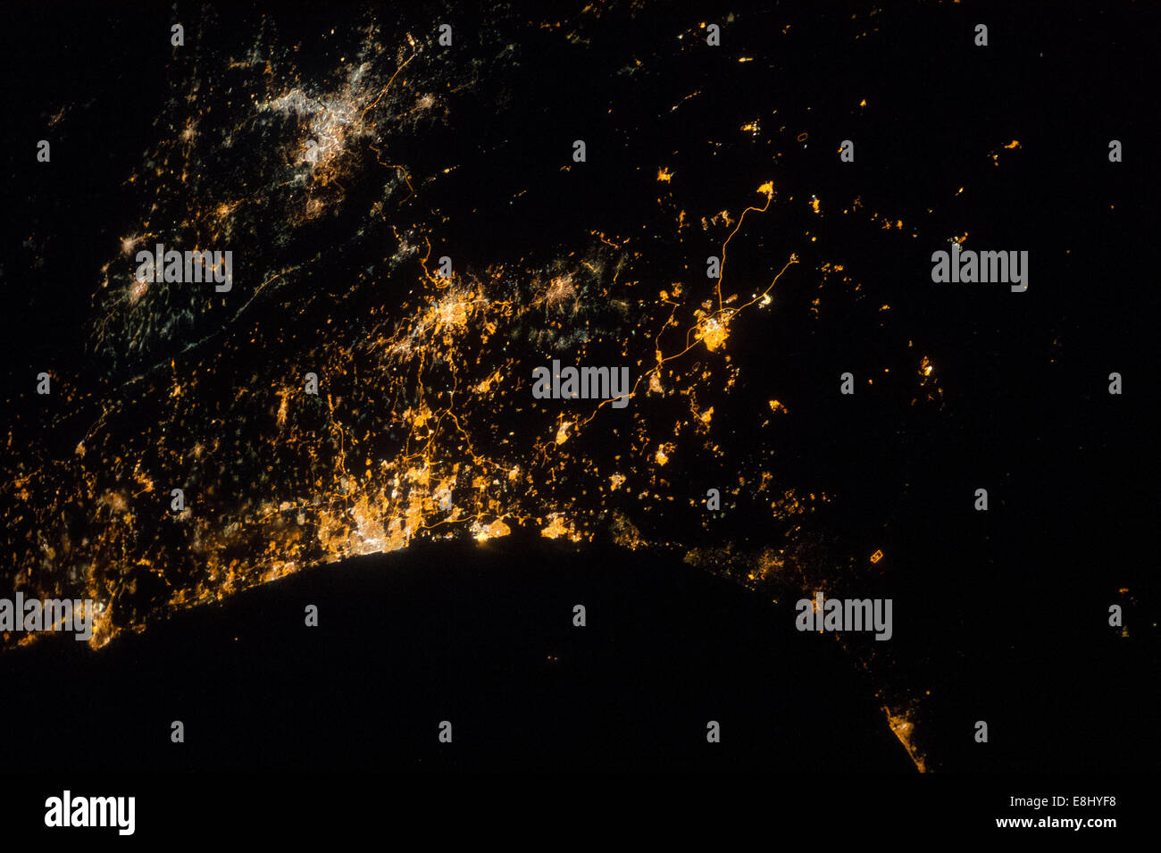 Mediterranean Coast at Night Stock Photo - Alamy