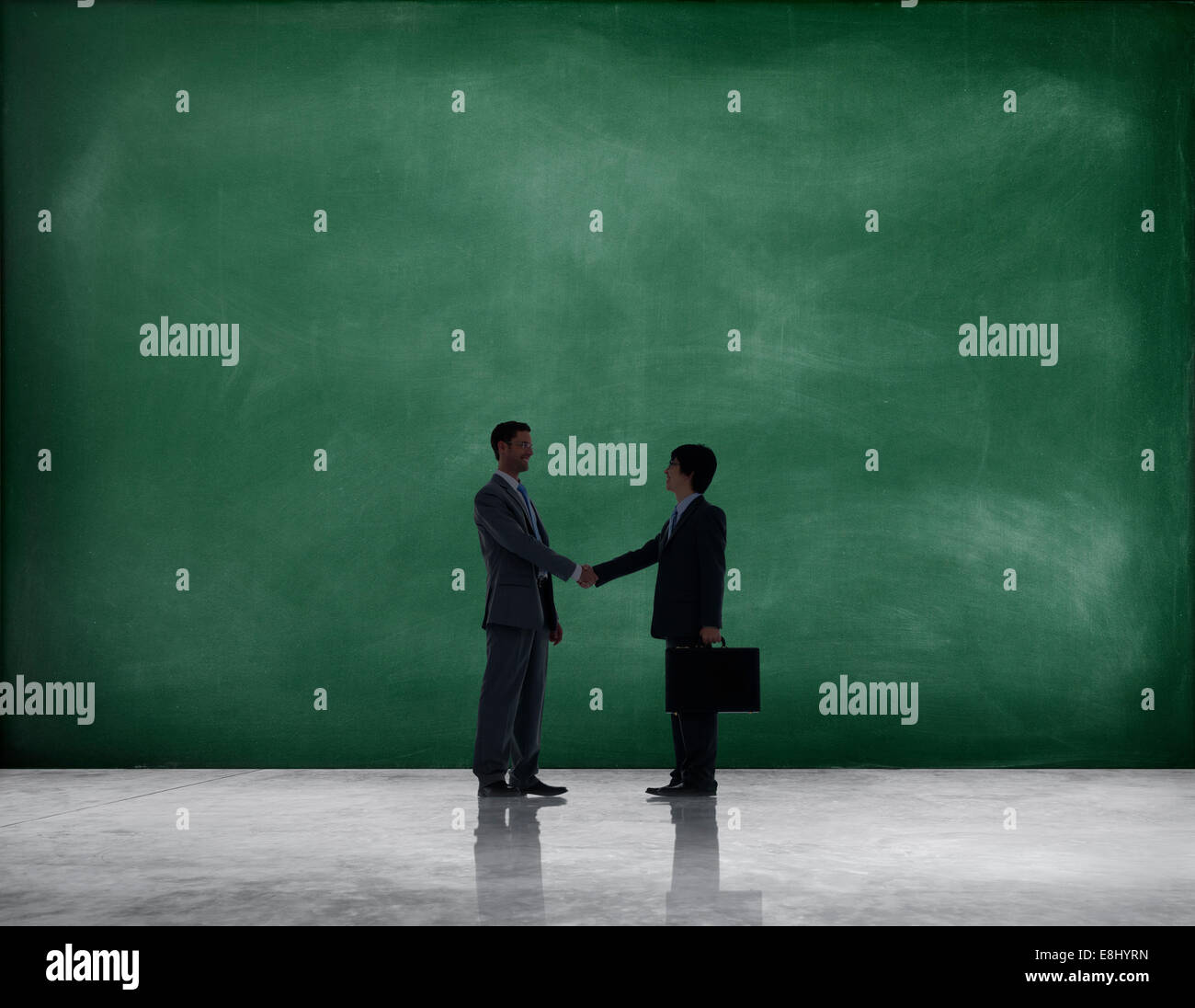 Business Handshake with Green Textured Background Stock Photo - Alamy
