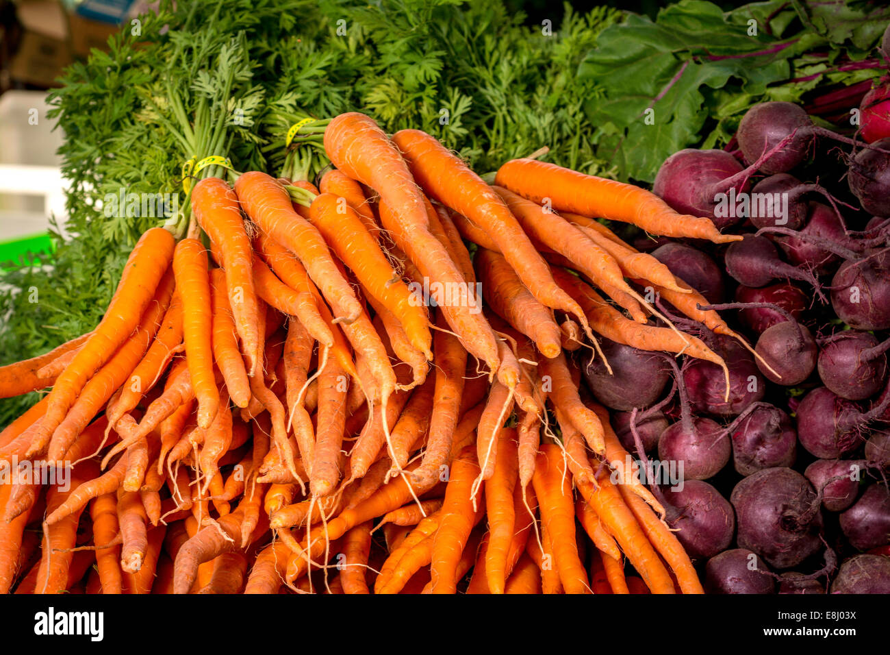 Stacked carrots at a local market Stock Photo - Alamy