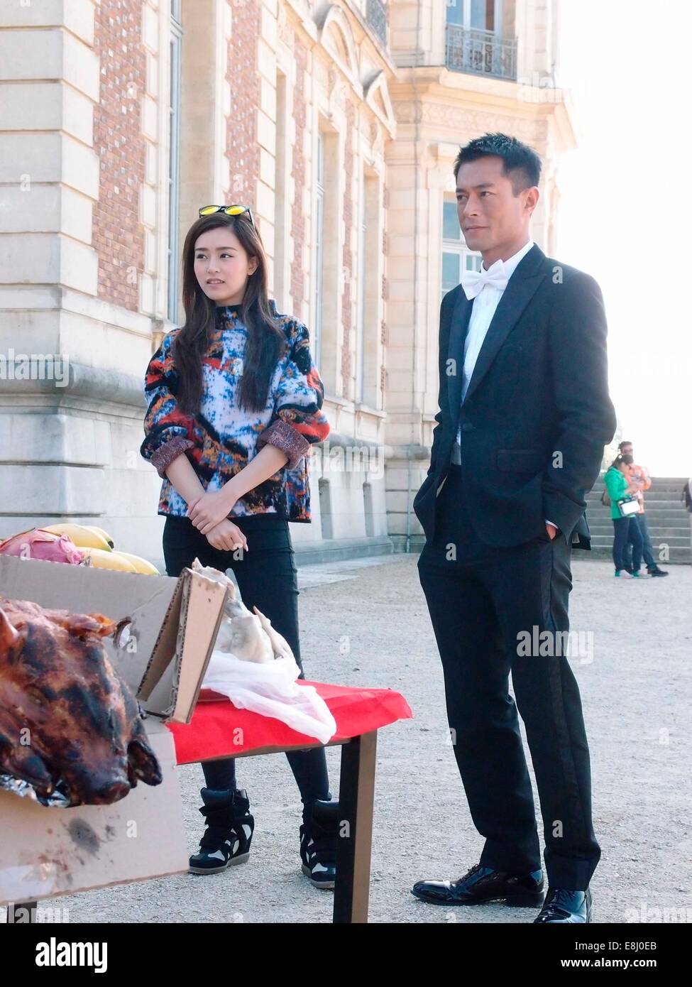 Louis Koo shooting his new movie "Paris Vacation" with Amber Kuo in ...