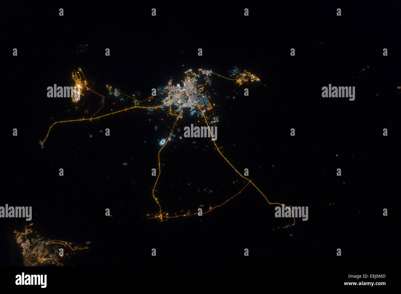 An image taken from the International Space Station shows Qatar at ...