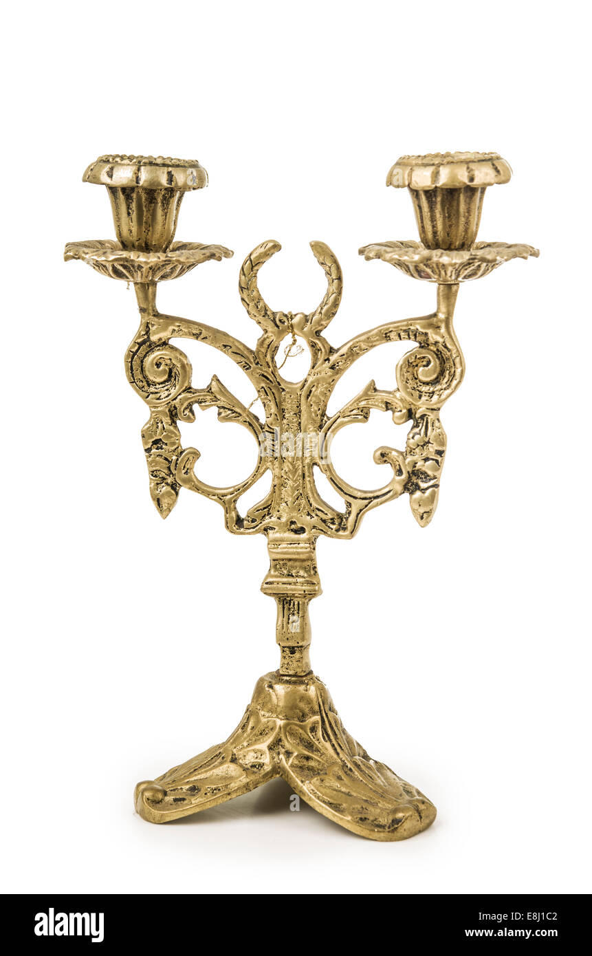 Brass candlesticks Cut Out Stock Images & Pictures - Alamy