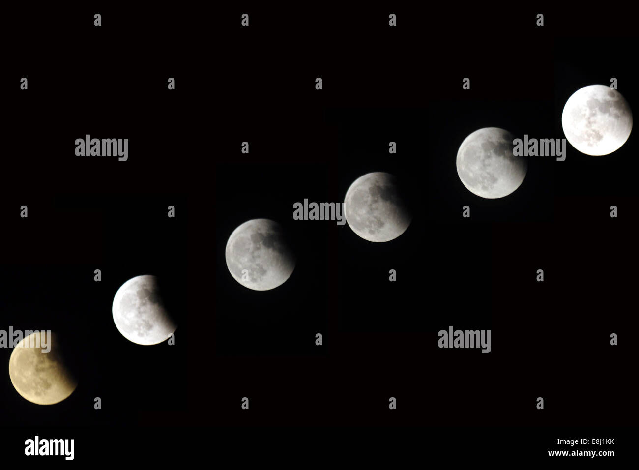 Guwahati, India. 8th Oct, 2014. Combined photo shows the process of the ...