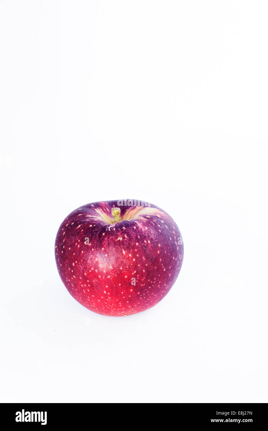 A red Japanese Akibae apple on a white background Stock Photo - Alamy