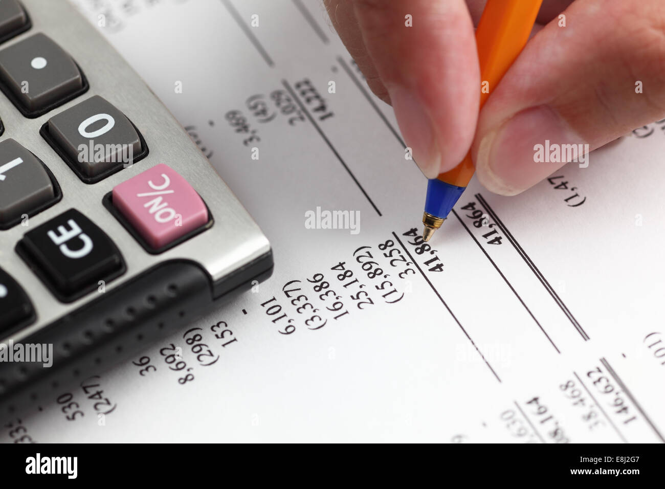 Bank Statement Calculator Stock Photos & Bank Statement Calculator ...