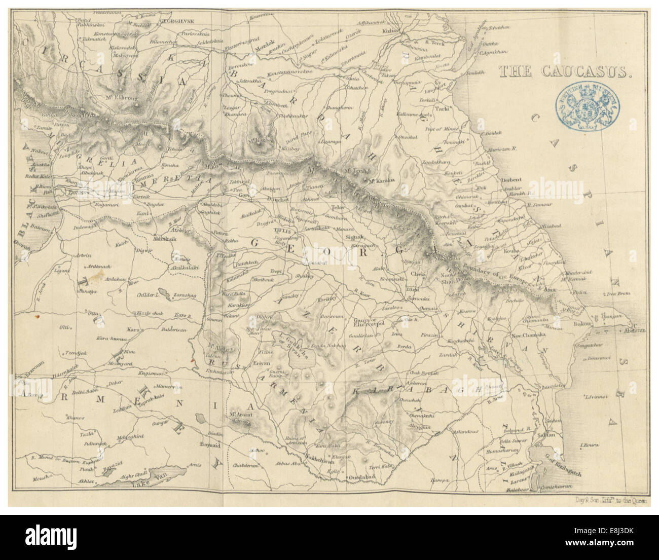 A map illustration from *The Caucasus* region, depicting the geography ...