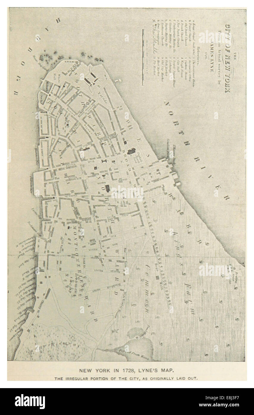 King's 1893 publication includes a reproduction of Lyne's 1728 map of ...