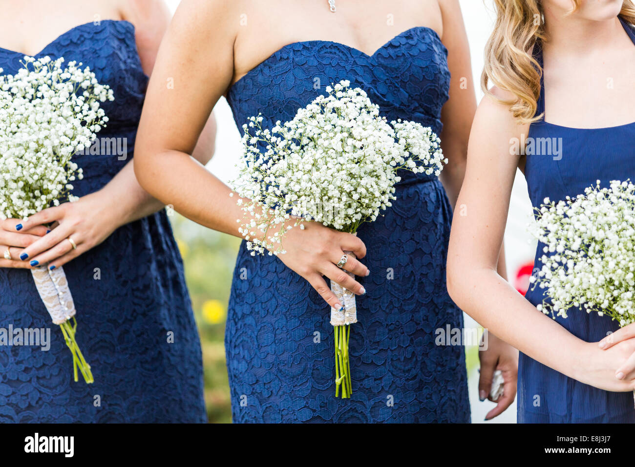 Small wedding ceremony in white and blue theme Stock Photo - Alamy