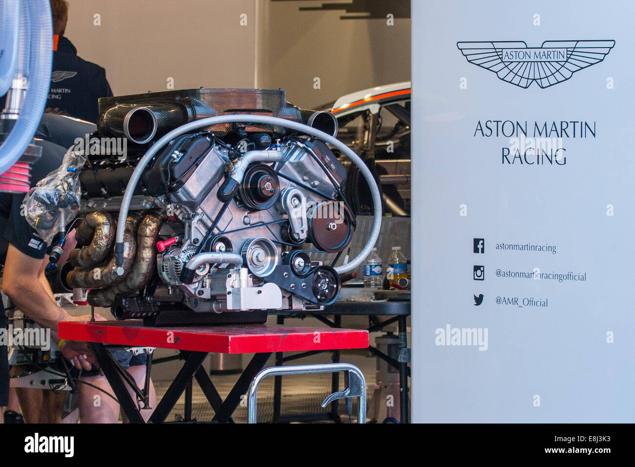 Aston Martin engine at Le Mans 24hr endurance race 2014, Circuit de la ...