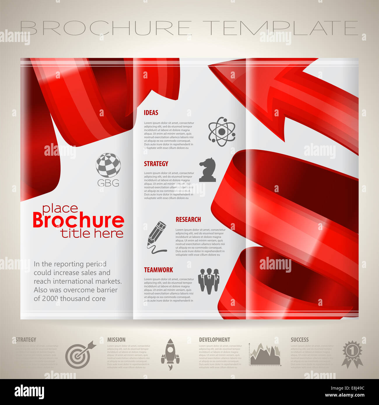 Business Brochure Design with Arrow, Icons and Options. Template Stock ...