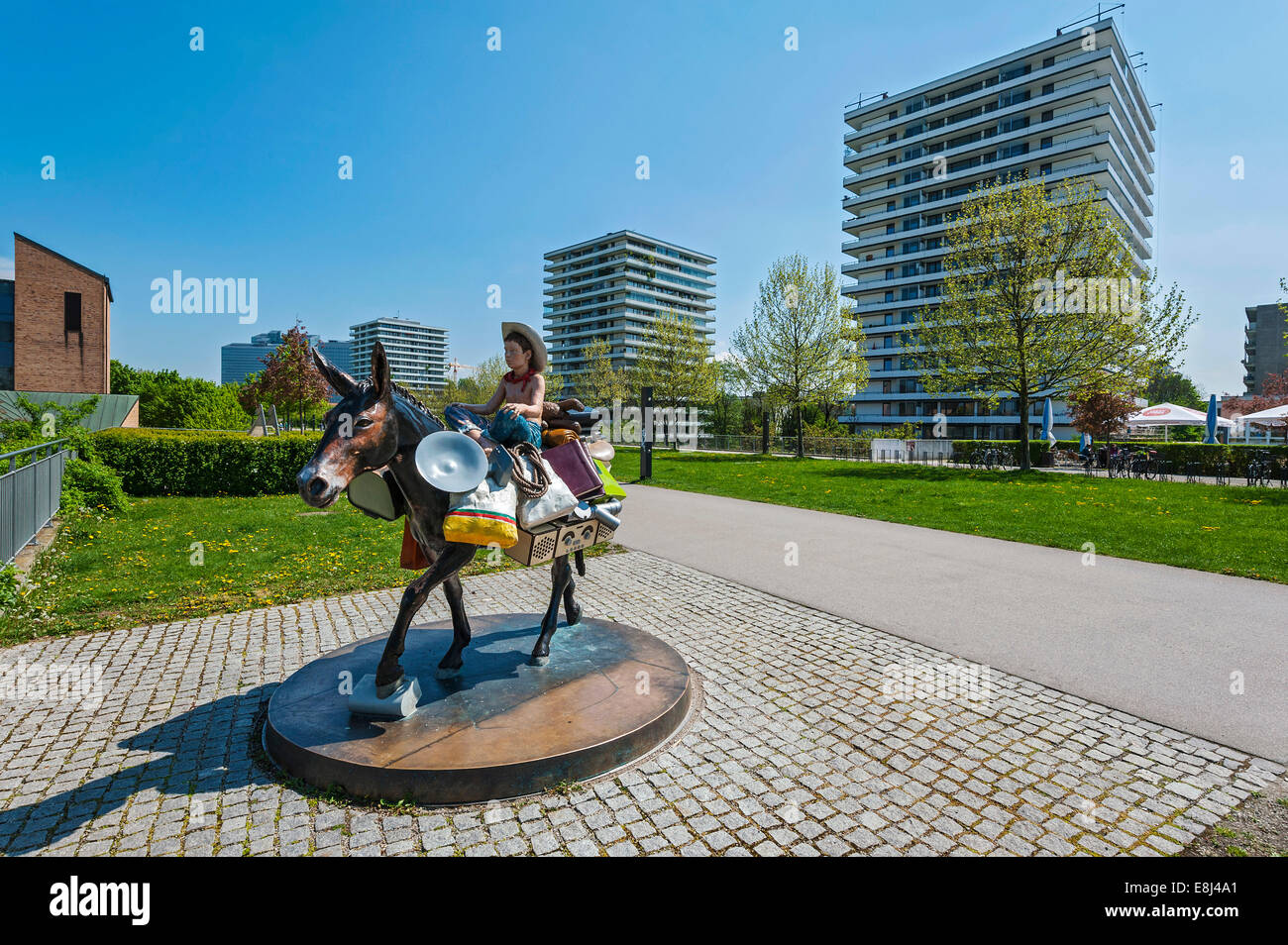Sculpture "Go" by Pia Stadtbäumer, Petuel Park, Munich, Upper Bavaria ...
