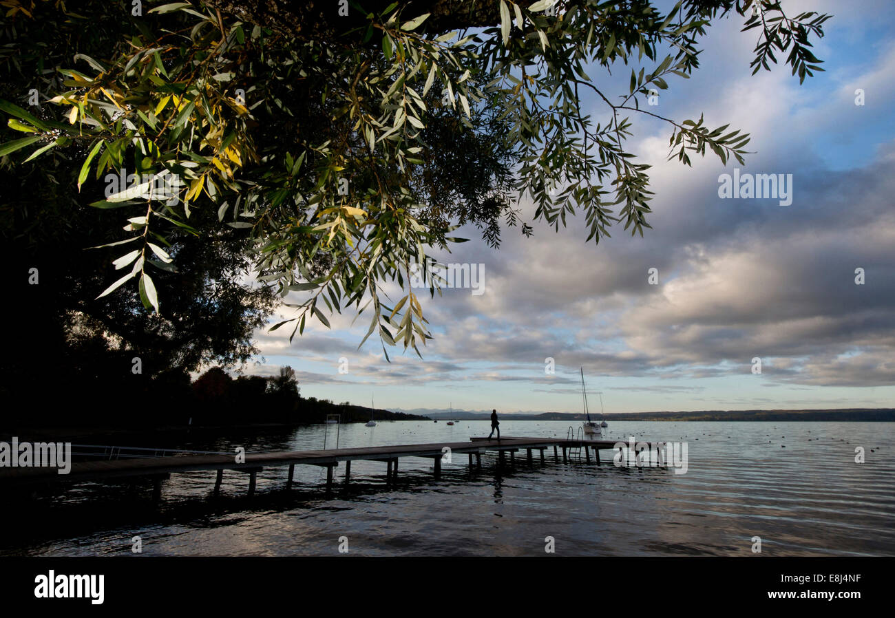 Jetty at lake ammersee bavaria hi-res stock photography and images - Alamy