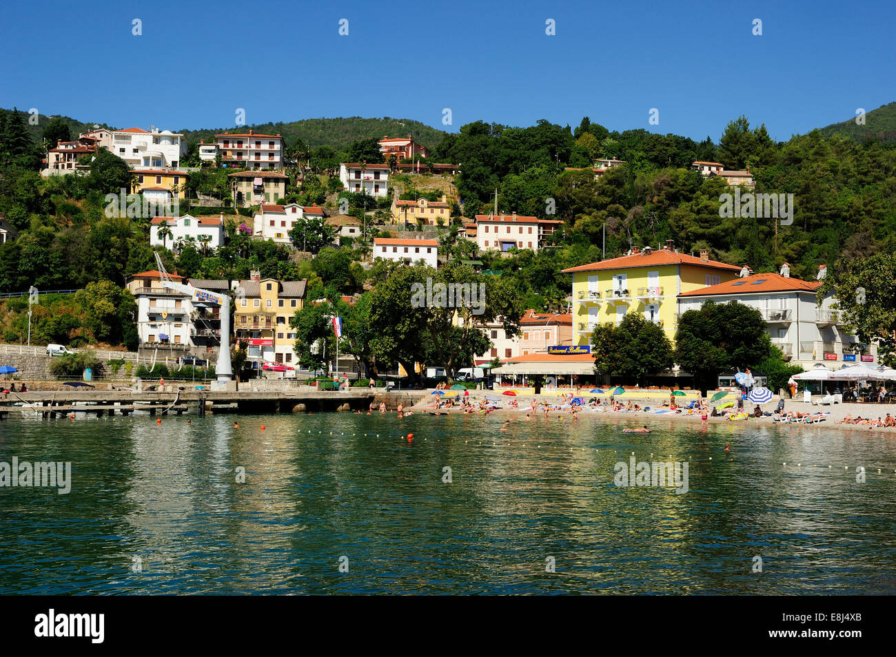 Beach, Lovran, Istria, Croatia Stock Photo - Alamy