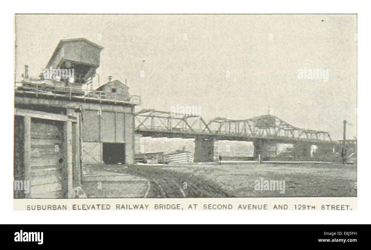 An illustration from 1893 depicting the Suburban Elevated Railway ...