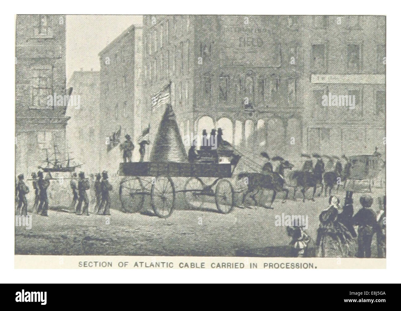 An 1893 illustration depicting the section of the Atlantic cable being ...