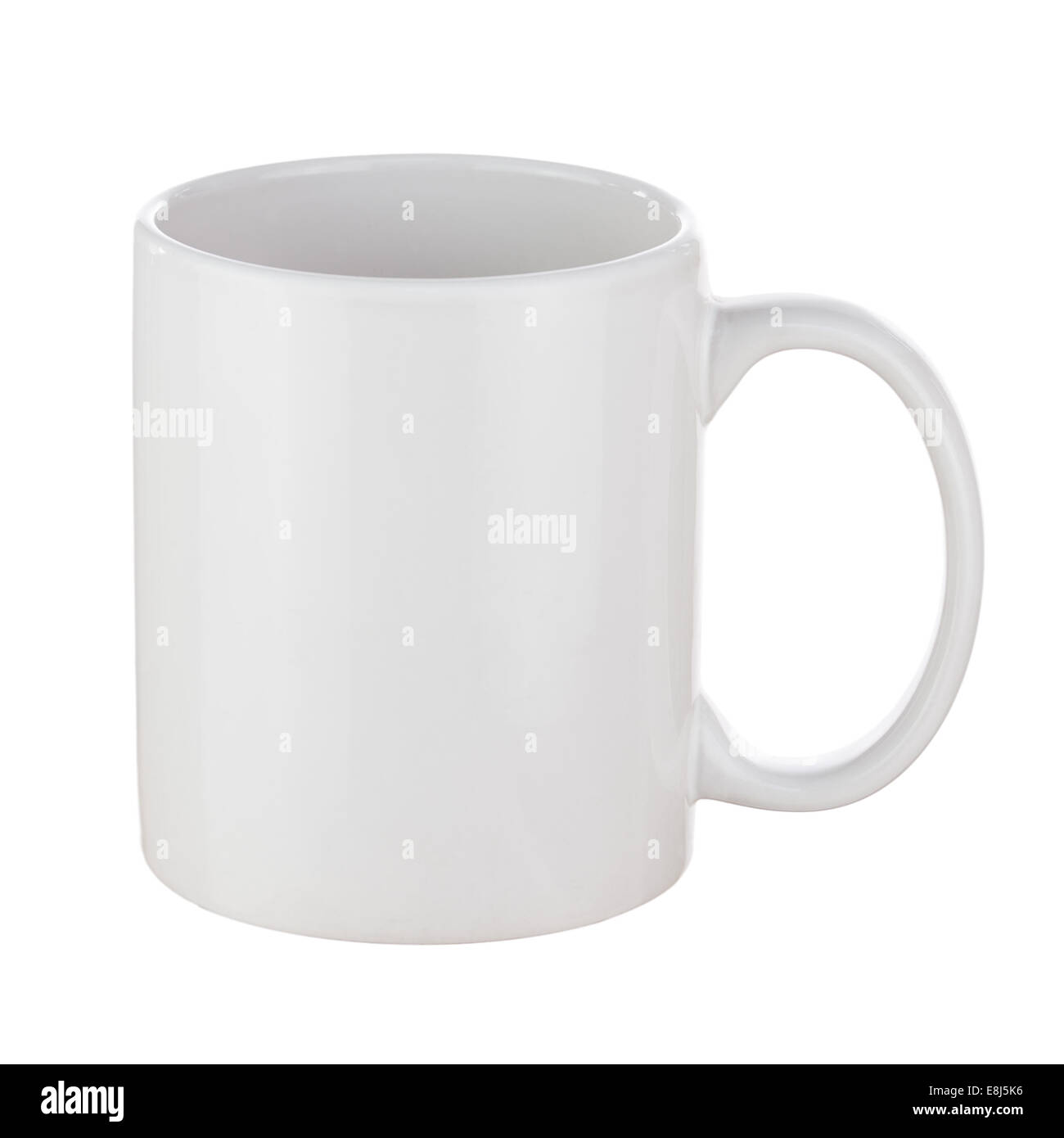 White Ceramic Coffee Cup Isolated on White Background. Side View Stock ...