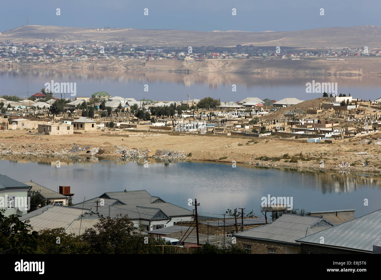 Salt lake on Absheron peninsula Stock Photo - Alamy