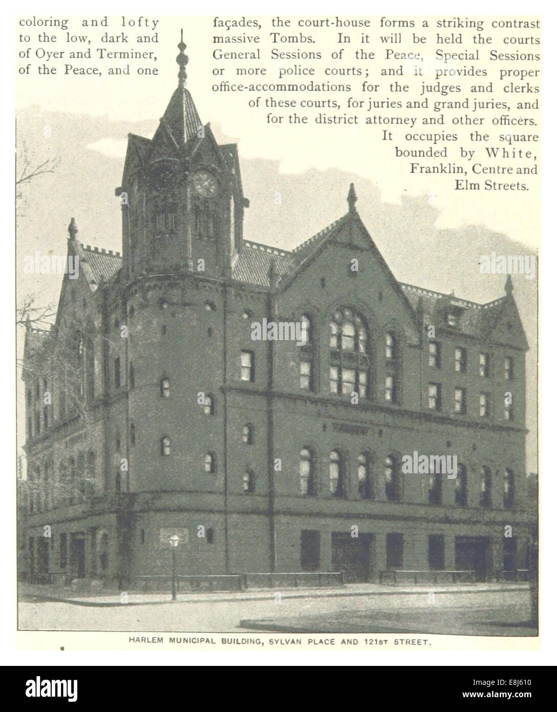 An 1893 illustration depicting the Harlem Municipal Building, located ...