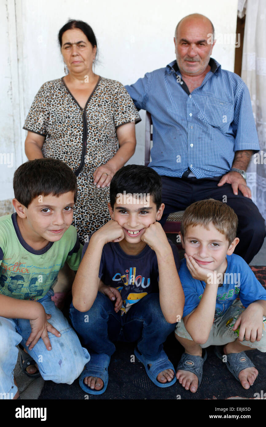 Displaced Azeri family Stock Photo - Alamy