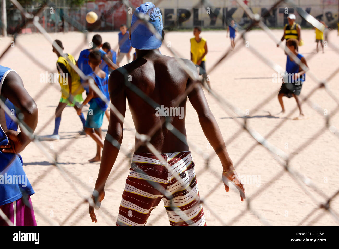 Brazilian boys playing soccer in Salvador Stock Photo - Alamy
